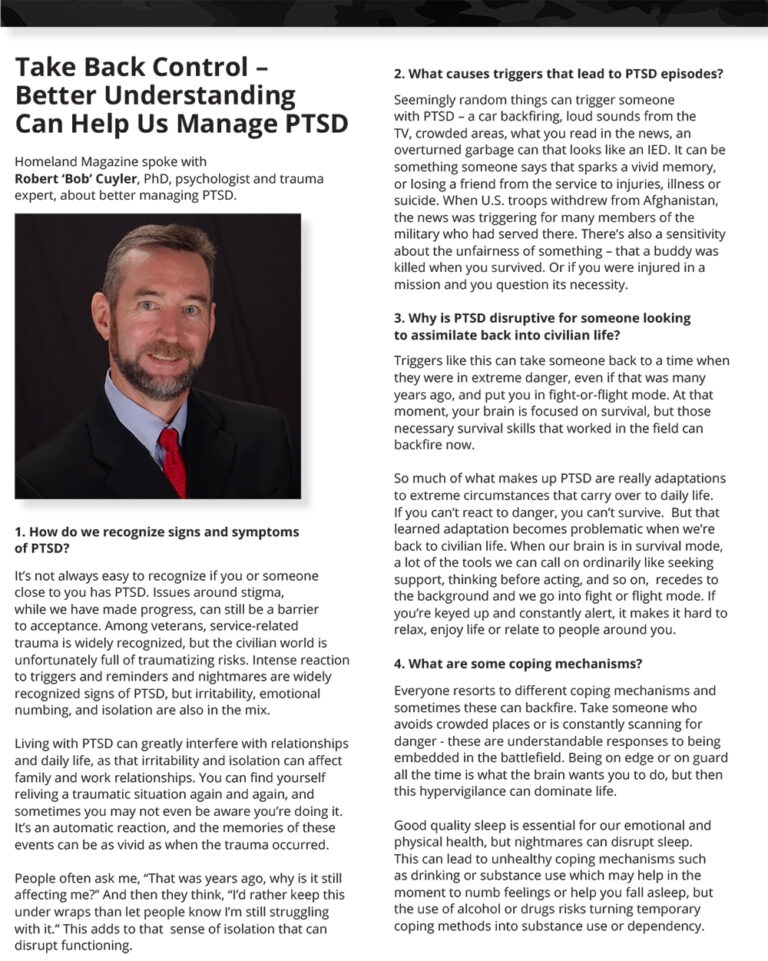Better Understanding Can Help Us Manage PTSD | Homeland Magazine
